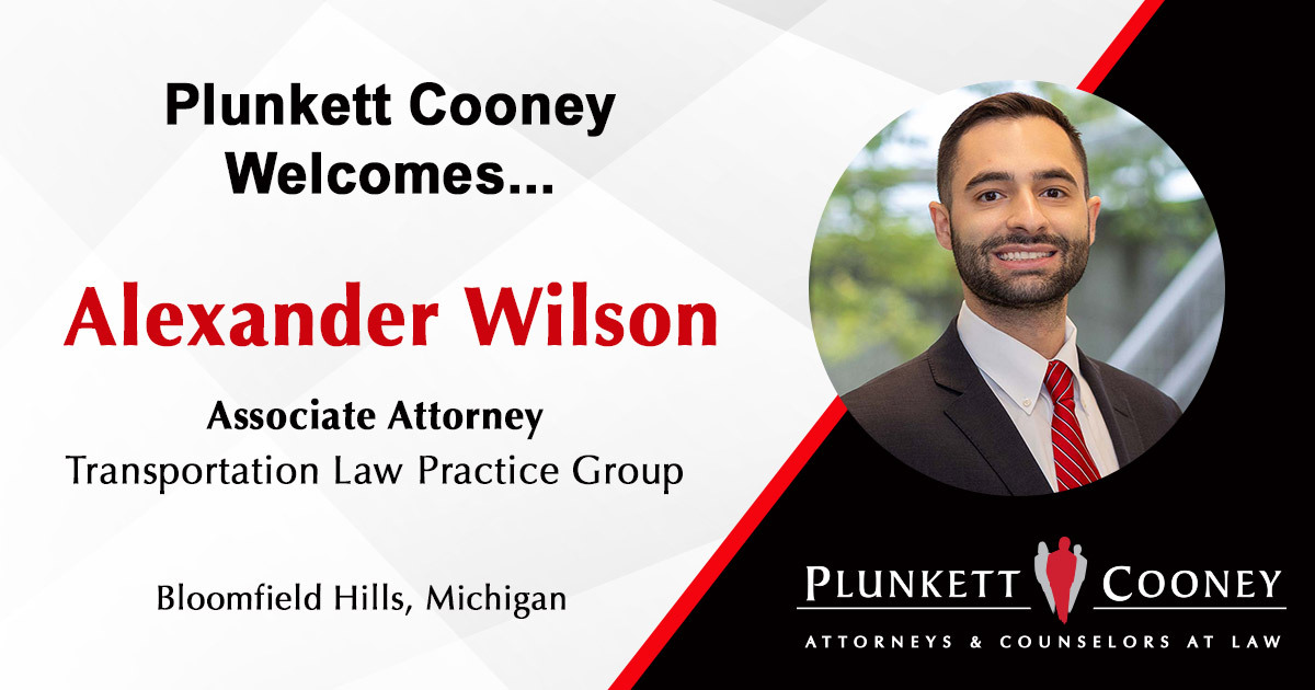 Wilson joins Plunkett Cooney’s Transportation Law Practice Group ...